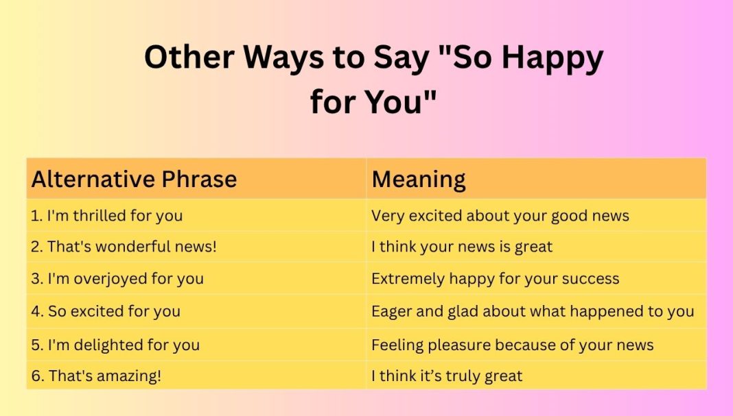 Other Ways to Say "So Happy for You" to Celebrate Others with Heart ...